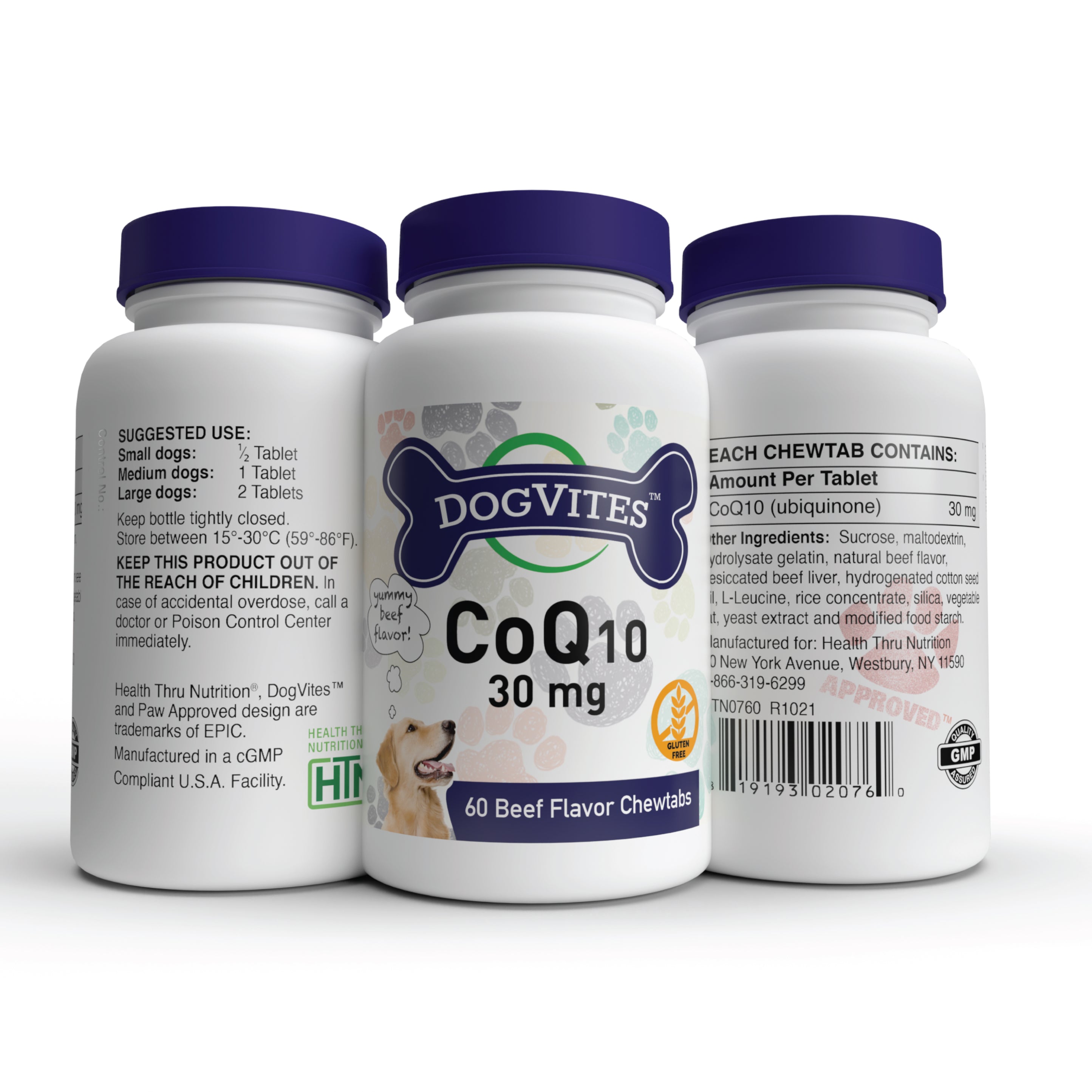 Dog-Vites™ CoQ10 For Dogs 30mg 60 Beef Flavored Chewables – Health Thru ...