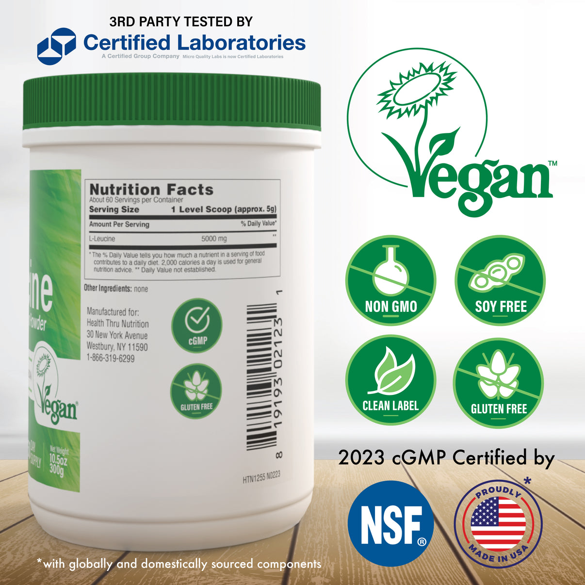 L-Leucine Powder 300g Jar – Health Thru Nutrition